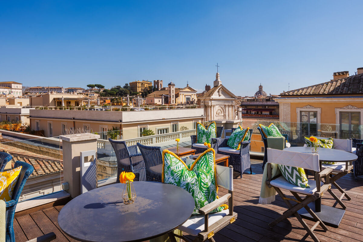 Singer Palace Hotel's Rooftop Restaurant and Bar in Rome